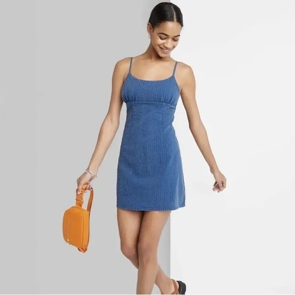 wild fable | Dresses | Wild Fable Blue Bodycon Linen Blend Dress | Poshmark
